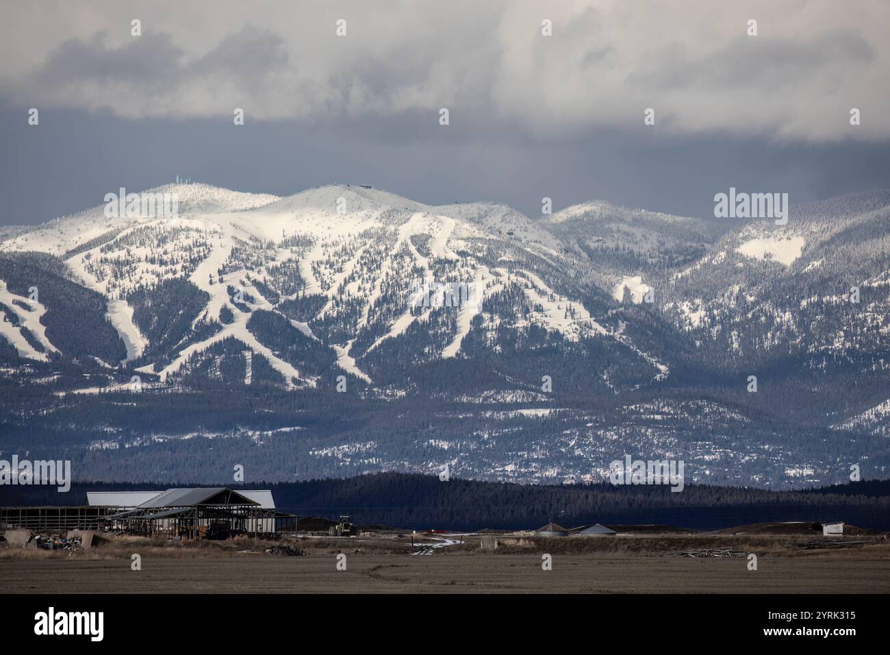 Whitefish Mountain Resort a ski resort in winter, Montana, USA Stock ...