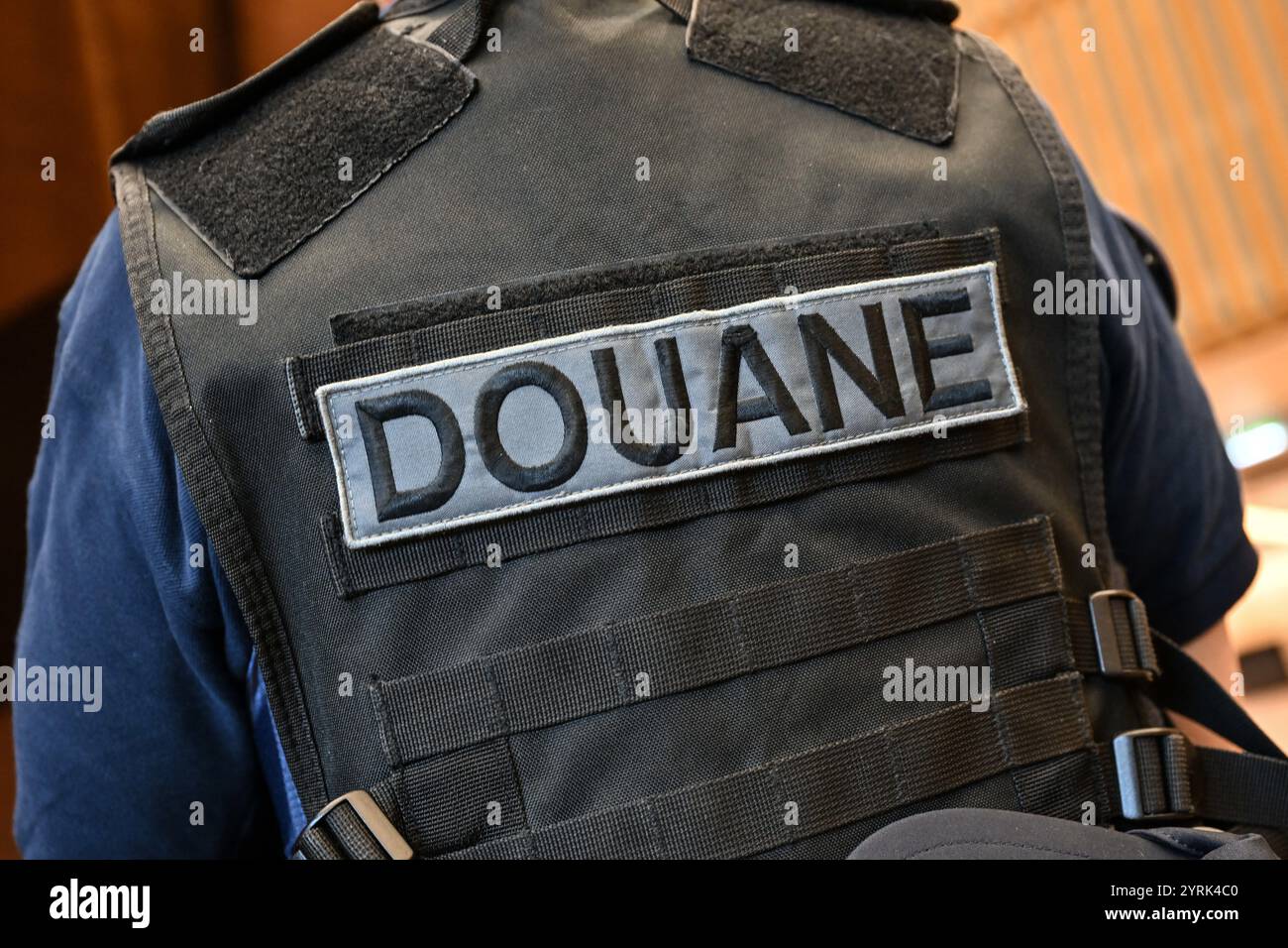 Paris, France. 04th Dec, 2024. Illustration of the customs vest. The ...