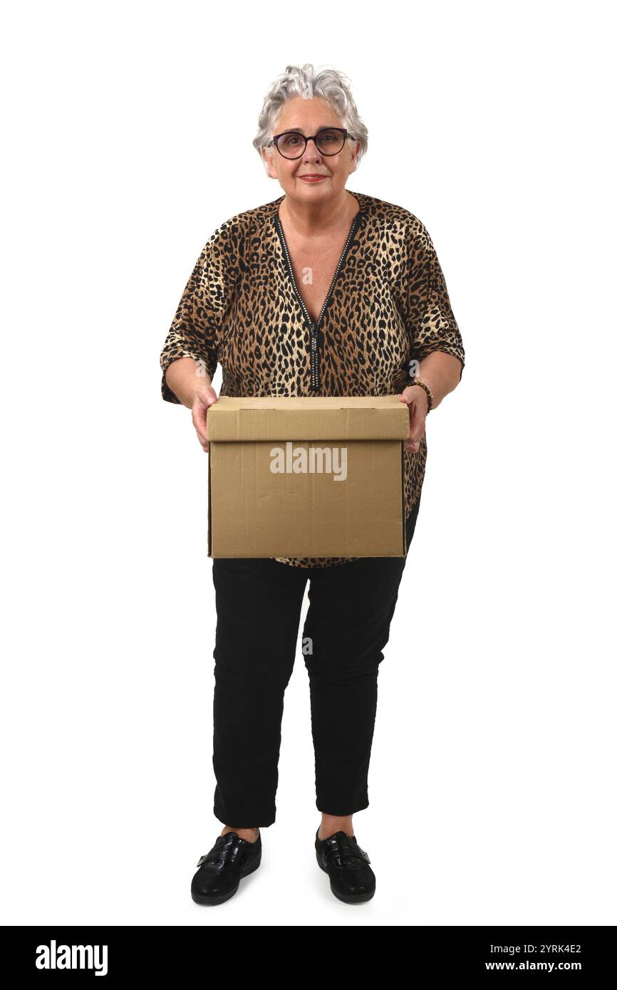 Courier box front view Cut Out Stock Images & Pictures - Alamy