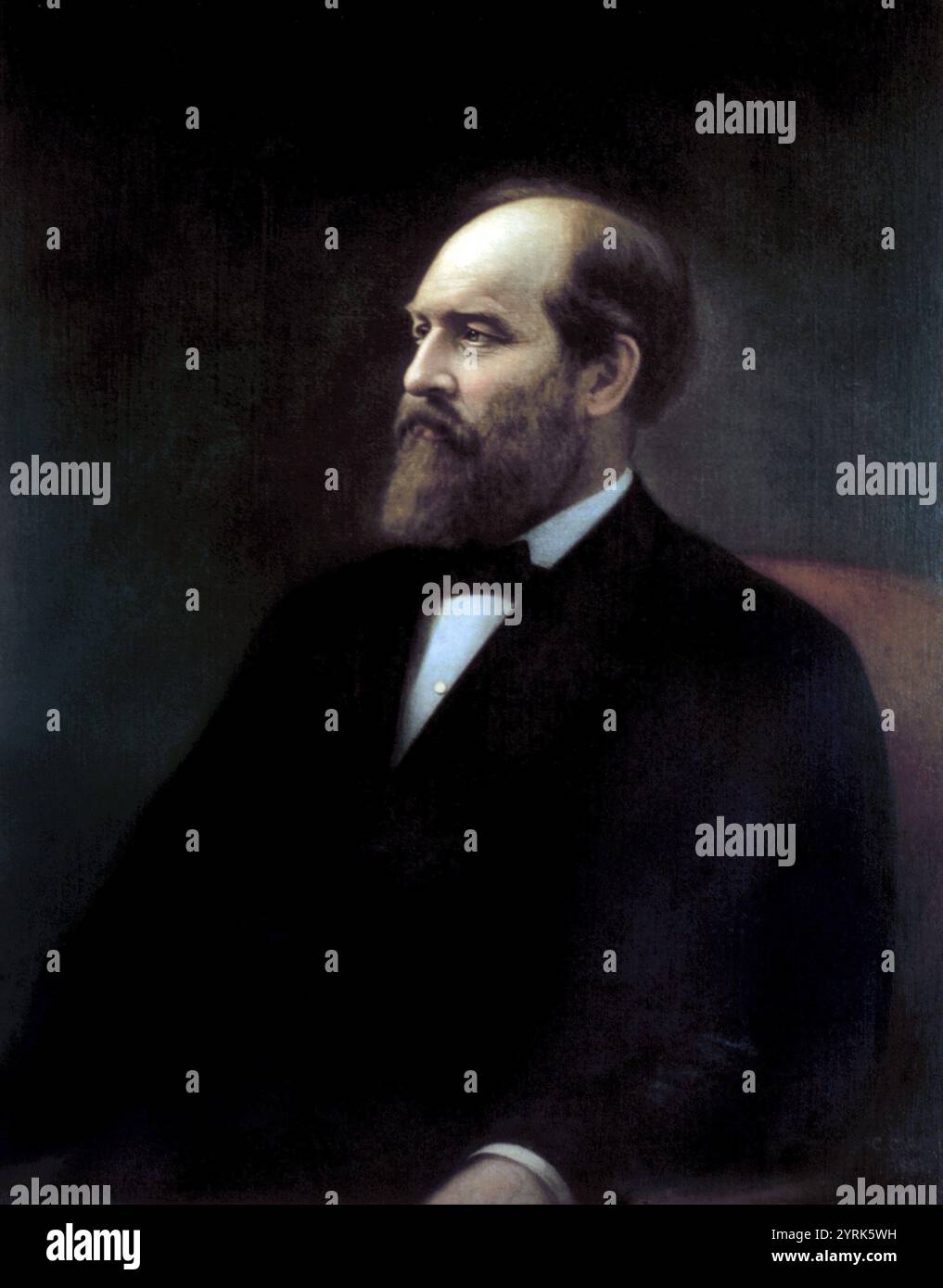 Official Presidential portrait of US James Abram Garfield (1881), by Calvin Curtis (1822?1893 ...