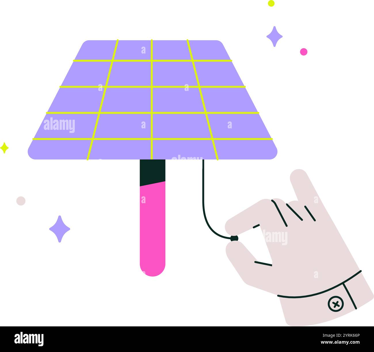 Hand Adjusting Solar Panel In Flat Vector Illustration Symbolizing ...