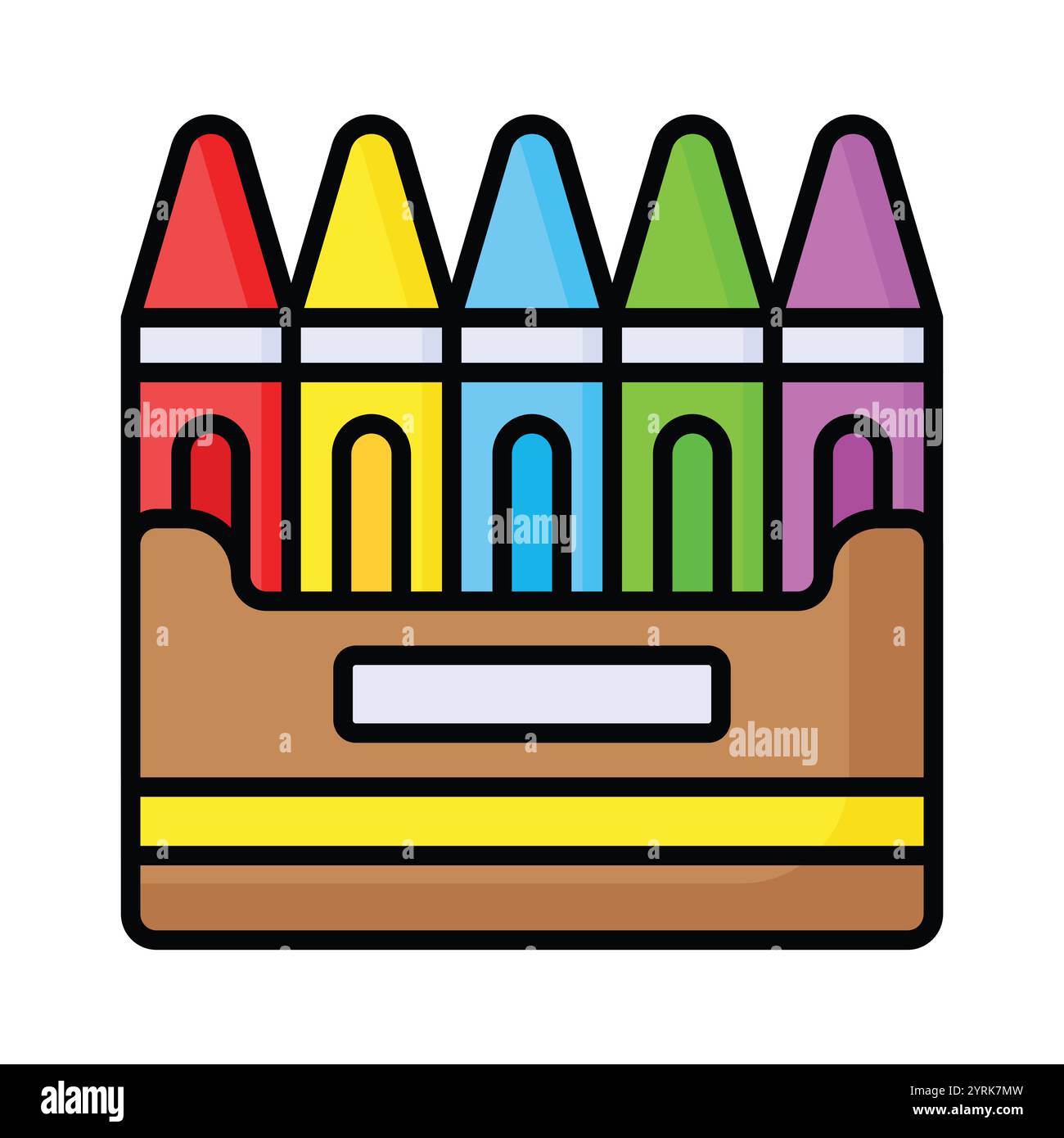 Check this carefully crafted icon of crayon, Pack of colored pencils ...