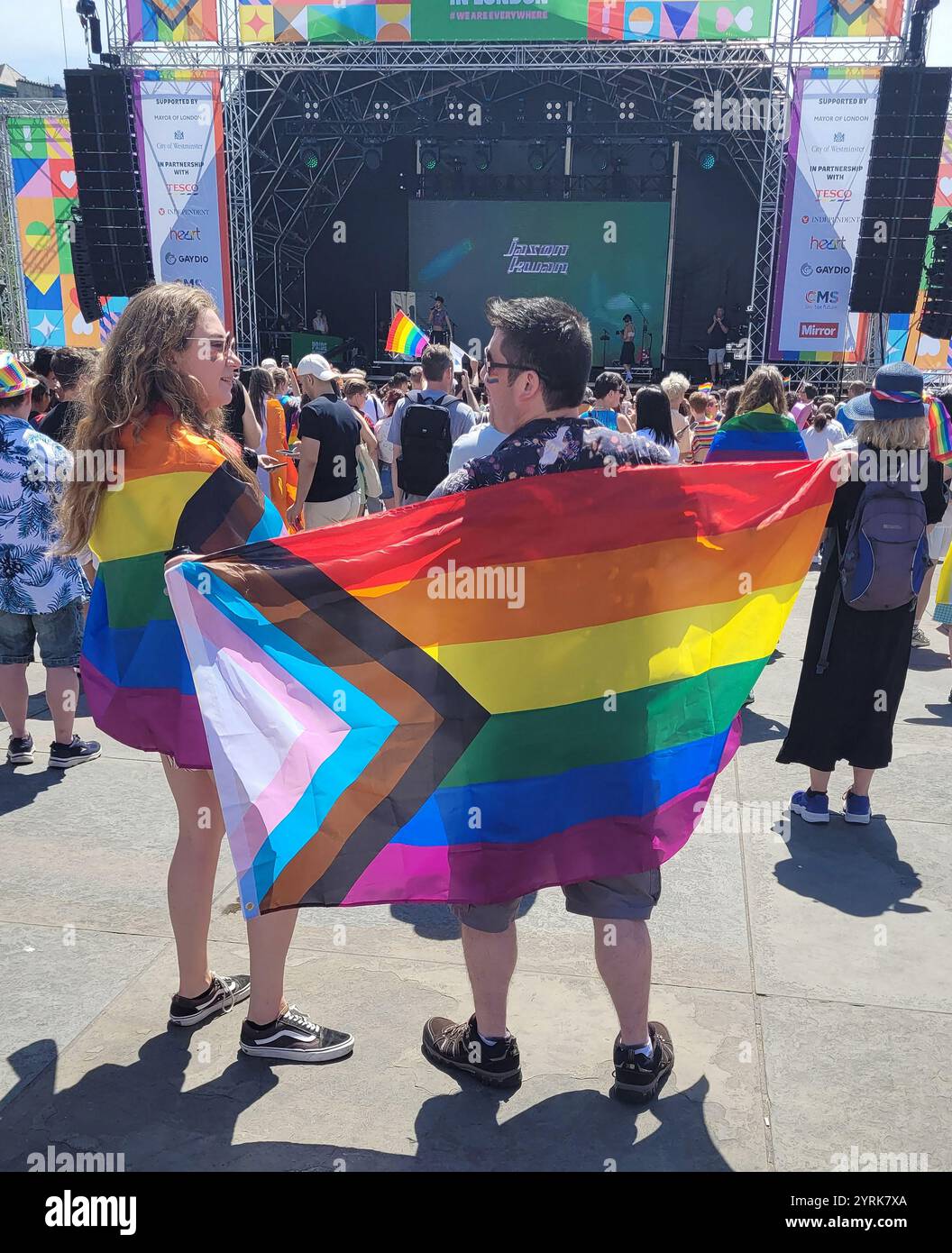 Gay Pride March in Trafalgar Square, July 2024 Stock Photo - Alamy