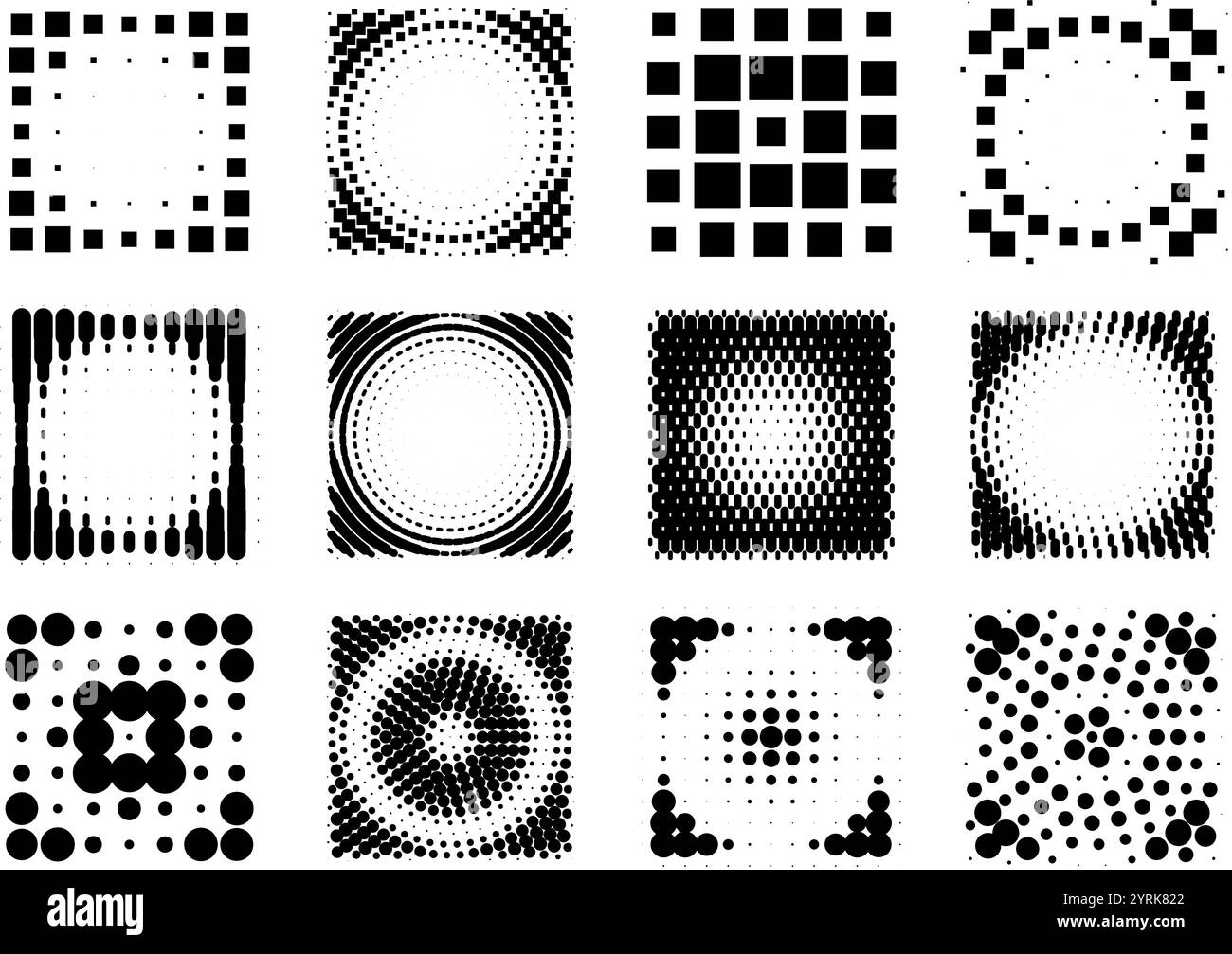 design elements. Halftone dotted frames set. Vector illustration Stock ...