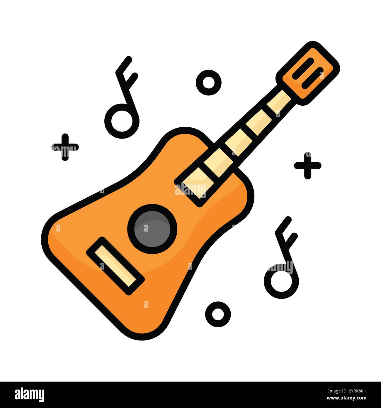 A string musical instrument vector design, premium icon of guitar in ...