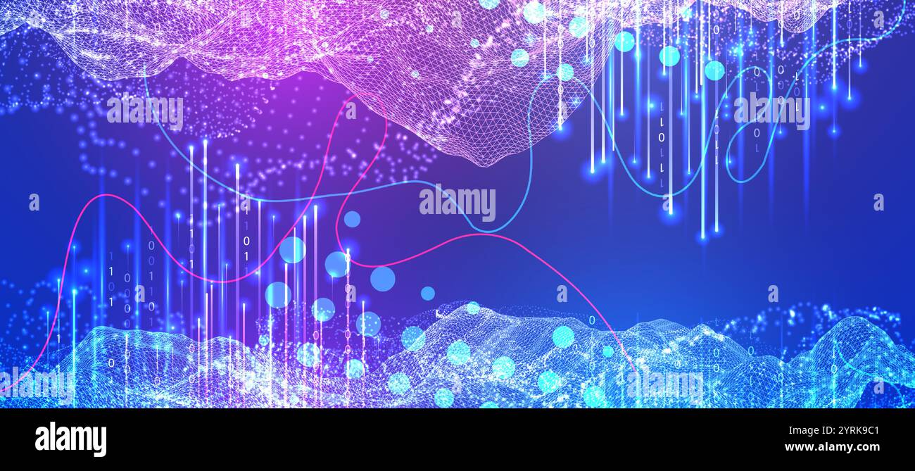 Big Data. Abstract digital futuristic vector illustration on technology background. Data mining ...