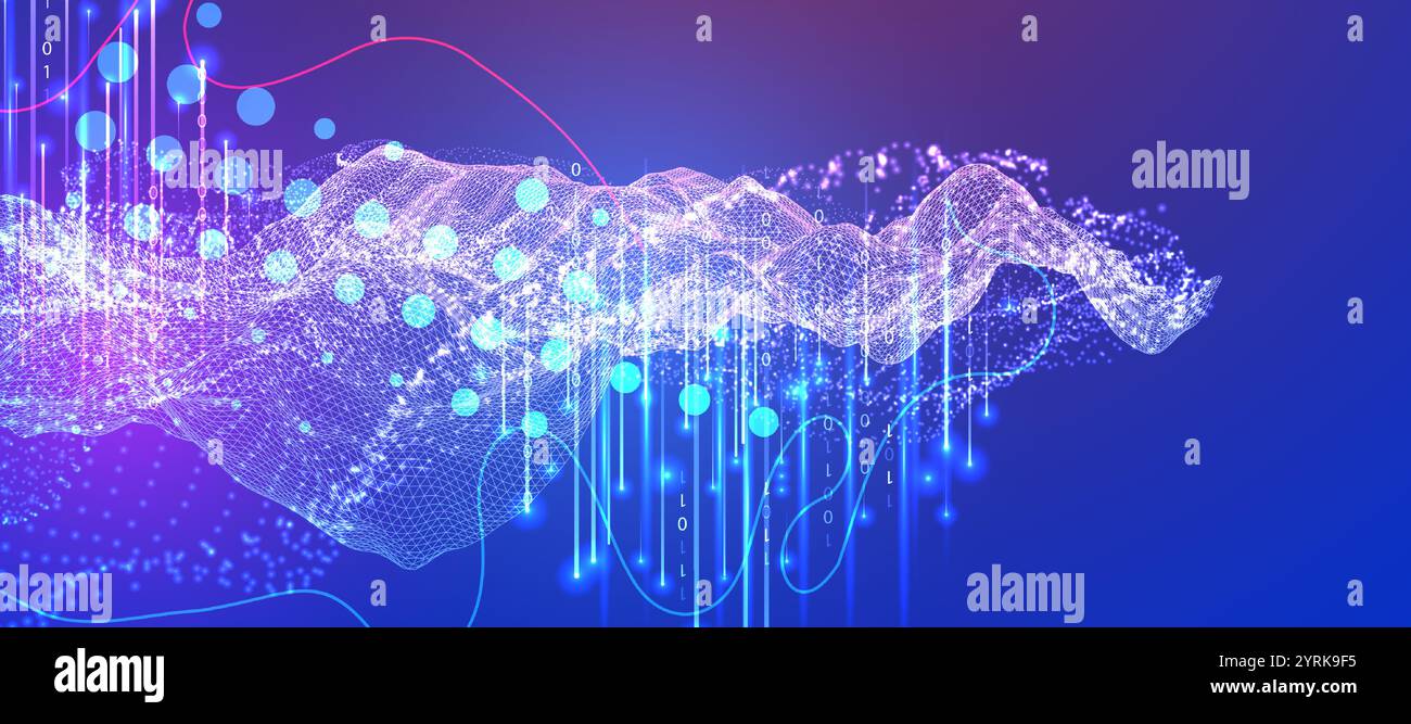 Big Data. Abstract digital futuristic vector illustration on technology background. Data mining ...