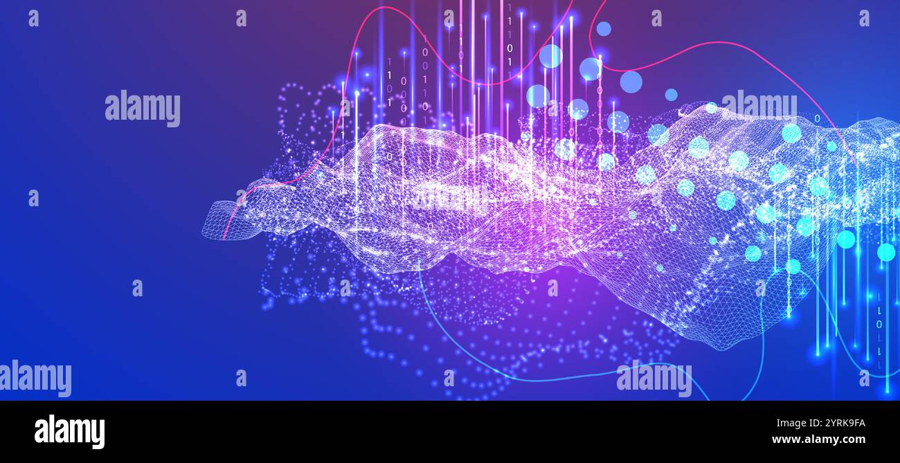 Big Data. Abstract digital futuristic vector illustration on technology background. Data mining ...