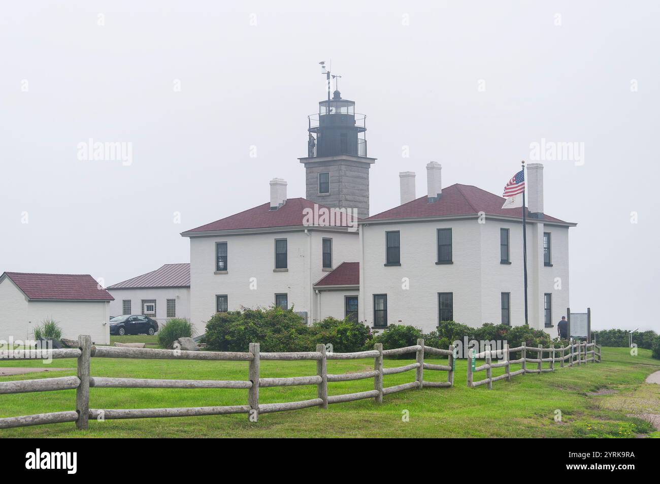The historic landmark Beavertail lighthouse in Jamestown Rhode Island ...