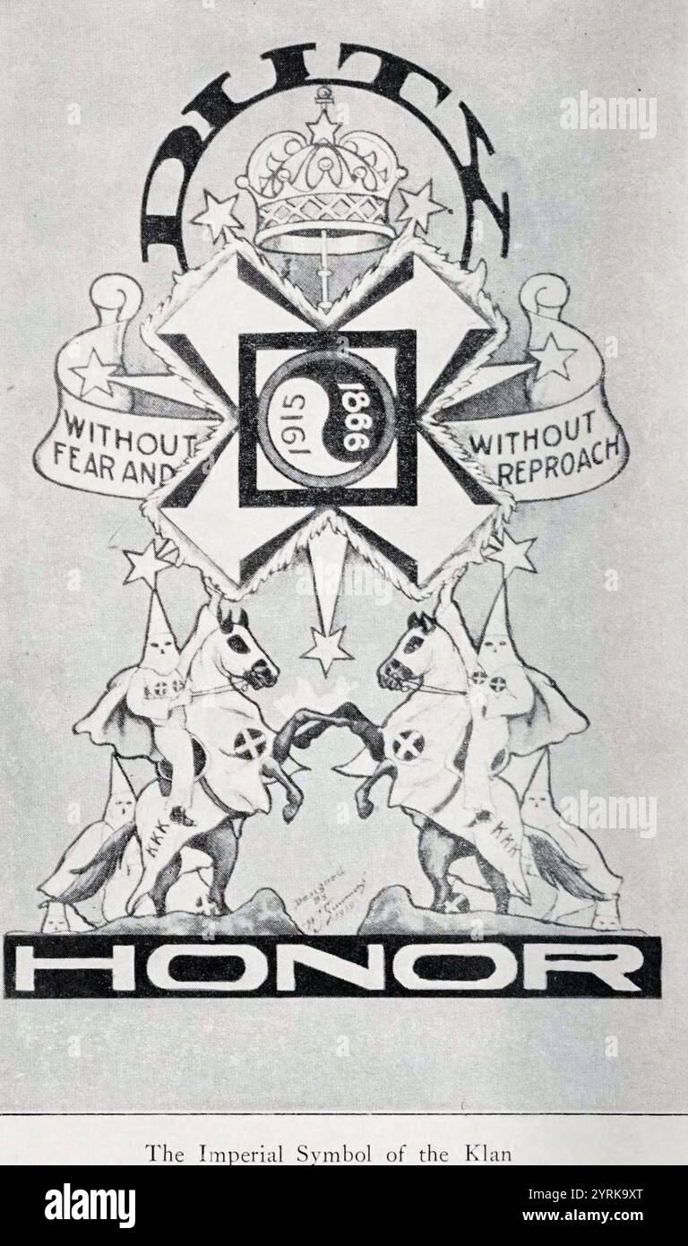 Symbol of the Imperial Ku Klux Klan, American, late 19th century Stock ...