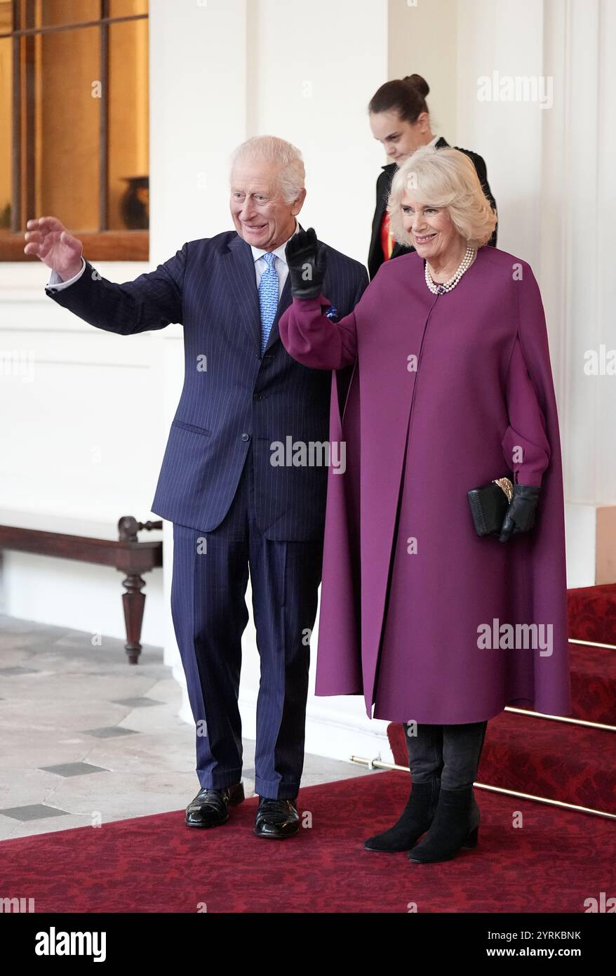 King Charles III and Queen Camilla formally bid farewell to the Emir of Qatar Sheikh Tamim bin ...