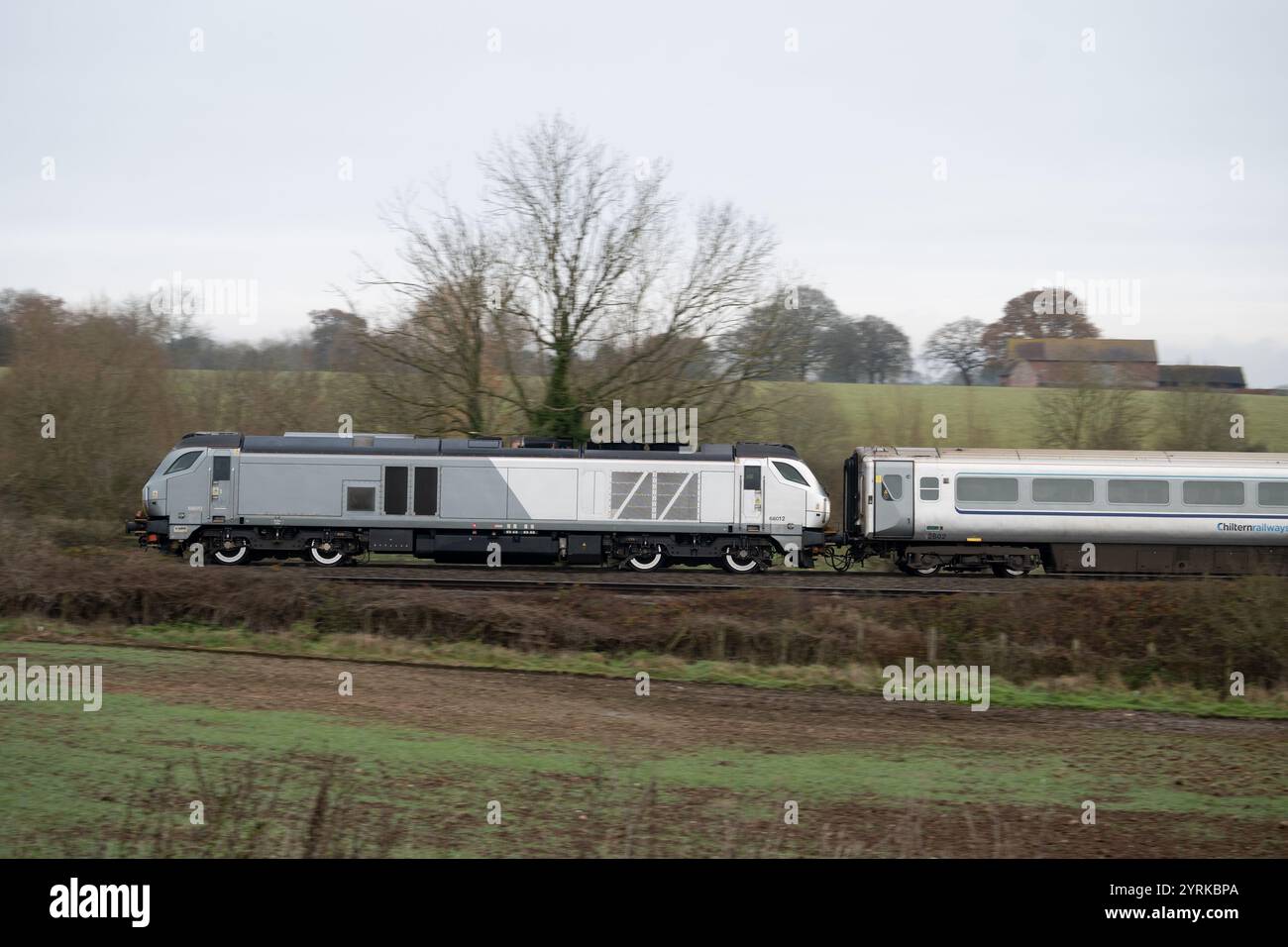 Chiltern Railways class 68 diesel locomotive No. 68012 pulling a train ...