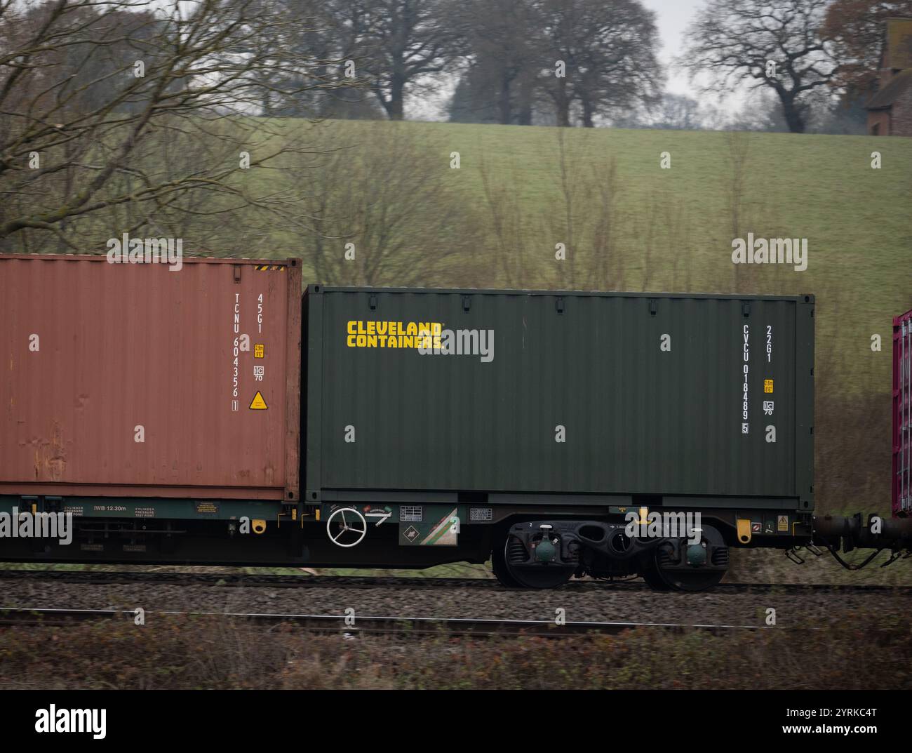 Cleveland Containers shipping container on a freightliner train ...