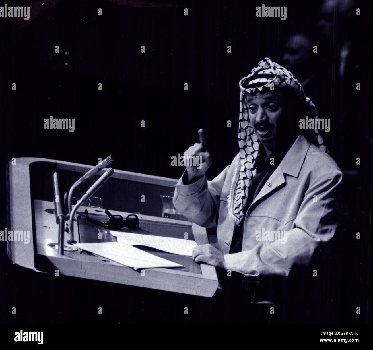 Yasser Arafat (1929 - 2004), Palestinian political leader. He was ...