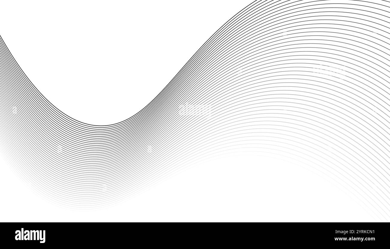 Black and white wavy line pattern. Vector illustration Stock Vector ...