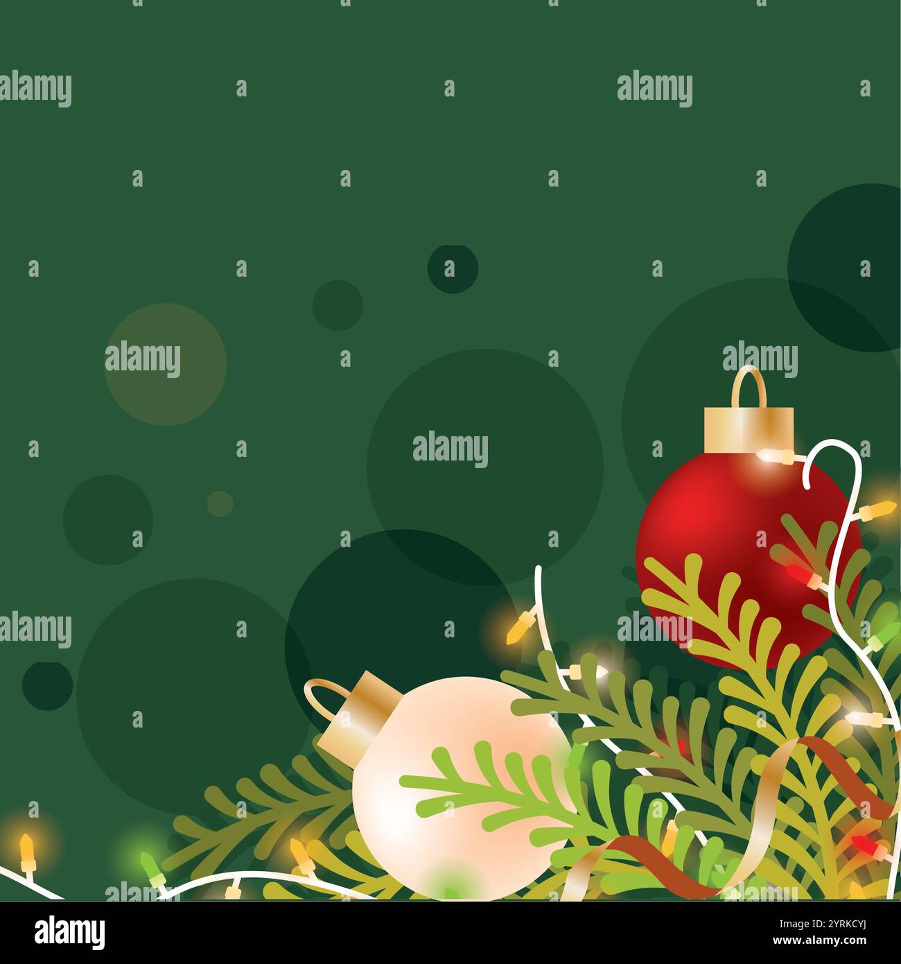 Christmas decorations with glowing ornaments Vector Stock Vector Image ...