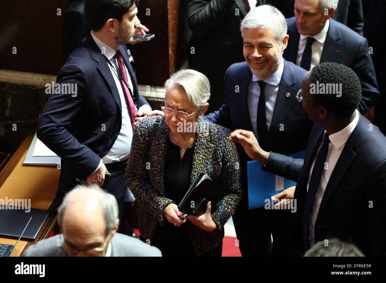 Former French PM Elisabeth Borne and President of Droite Republicaine ...