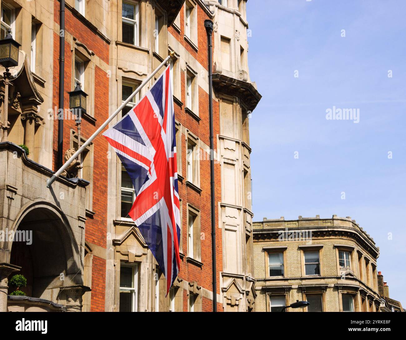 British flag on the building. London, UK Stock Photo - Alamy