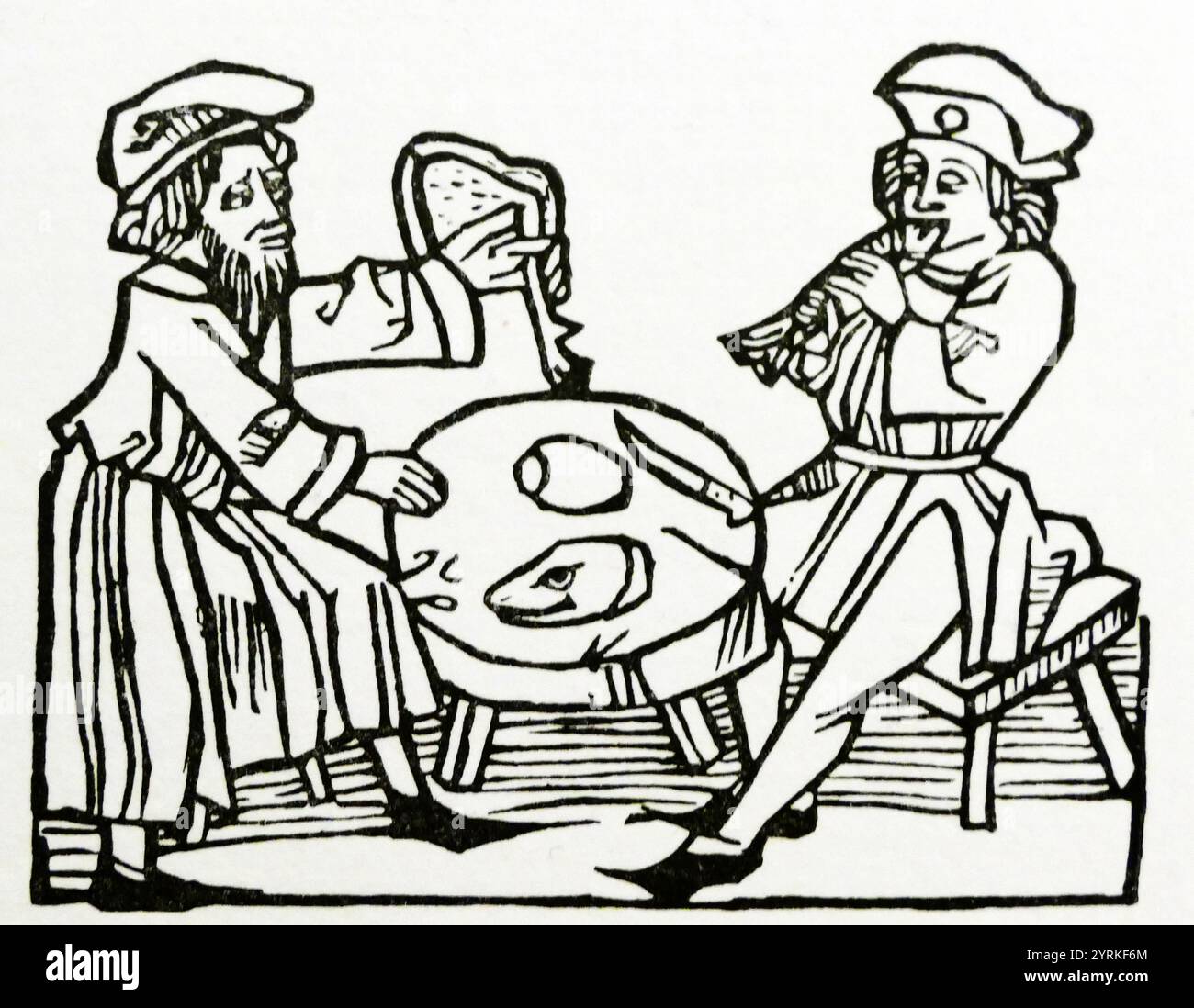 John Maundeuill eateth rizt sauory fishes. Montevilla. Joh Pruss, 1484 ...