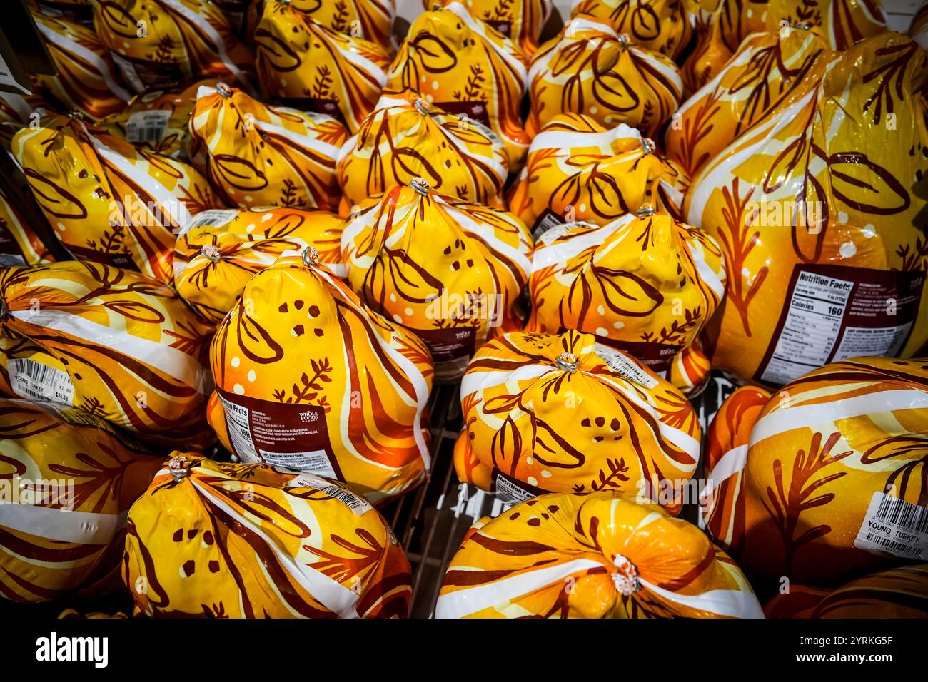 Frozen turkeys for sale in a Whole Foods supermarket in New York on ...