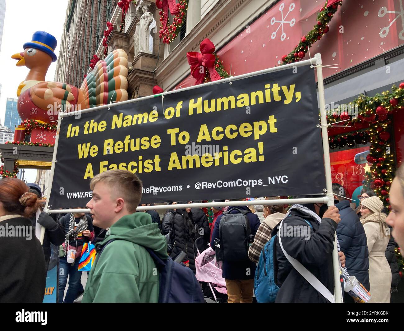 Protesters outside of Macy’s in Herald Square in New York on Black ...
