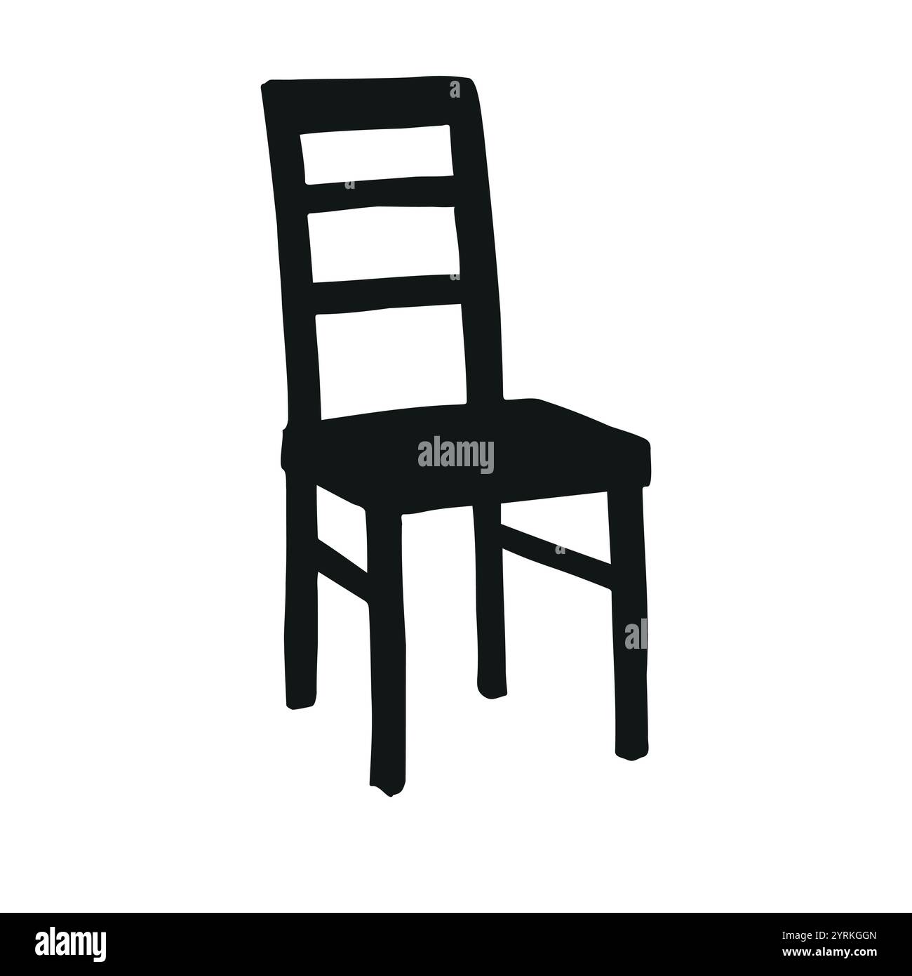 Vector hand drawn chair silhouette isolated on white background Stock ...