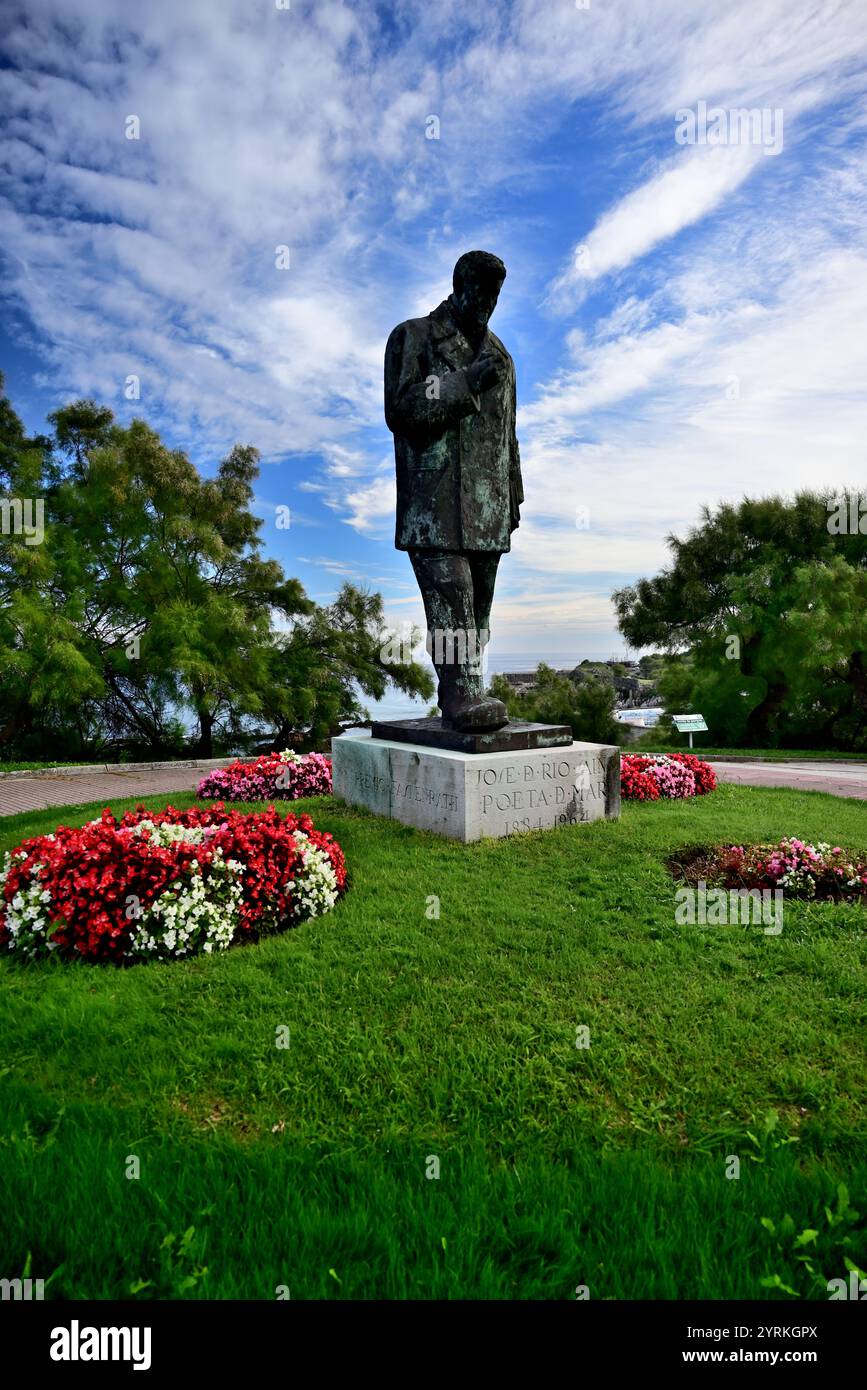The statue of Jose del Rio Sainz (1884-1964), "Poet of the sea", in ...