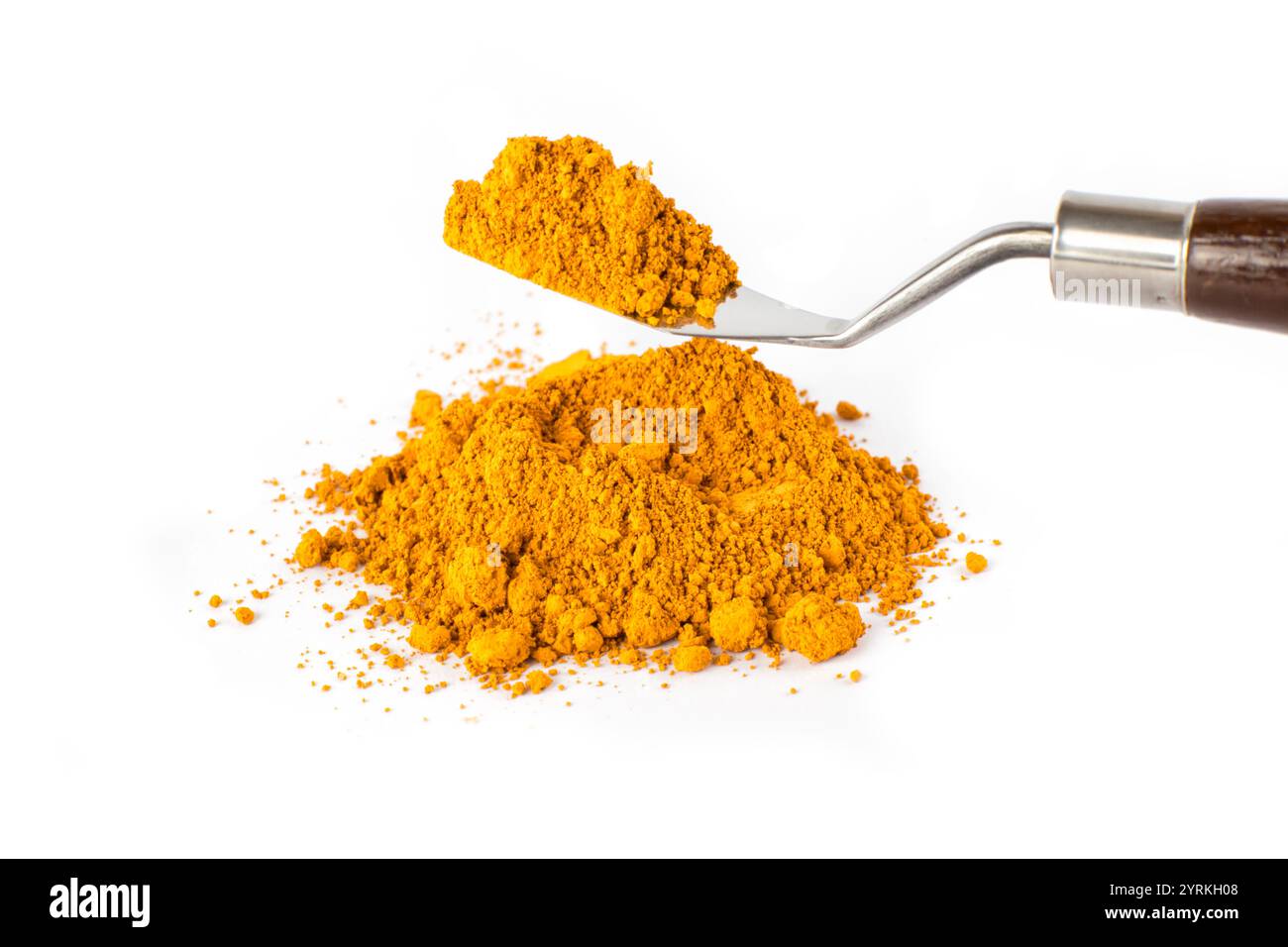 light ocher pigment Powder Spilled From a Container With a Smooth, Rich ...