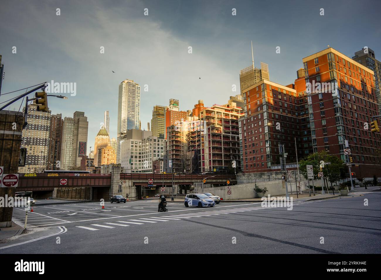 Hell’s Kitchen-Clinton-West Midtown neighborhood in New York at the Lincoln Tunnel approach/exit ...