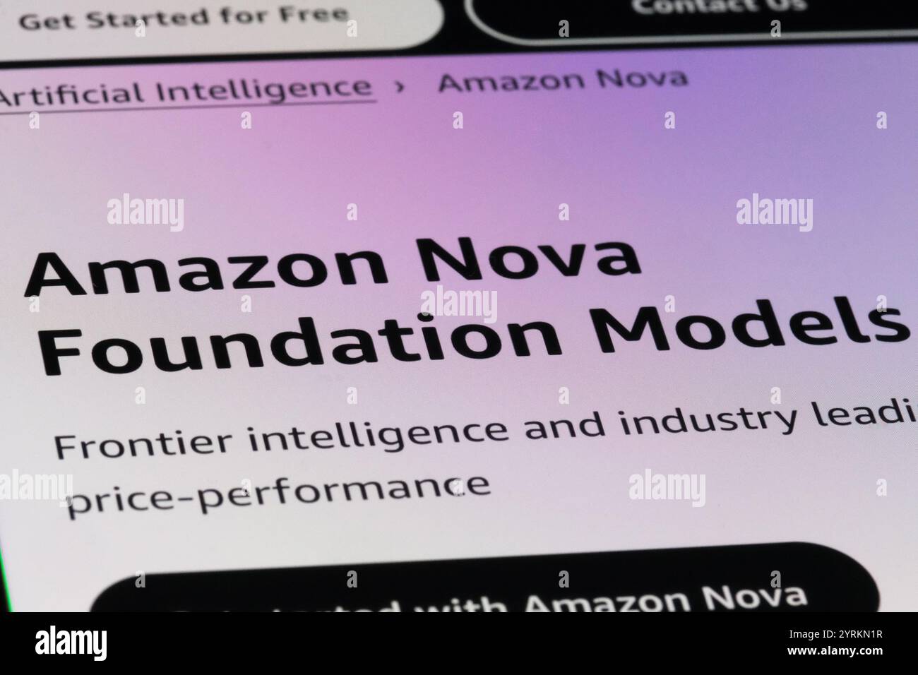 Amazon Nova foundation models on website Stock Photo - Alamy