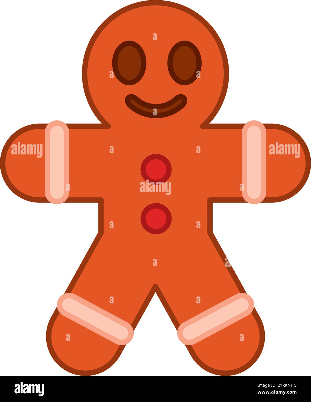 Gingerbread man with frosting festive design Vector Stock Vector Image ...