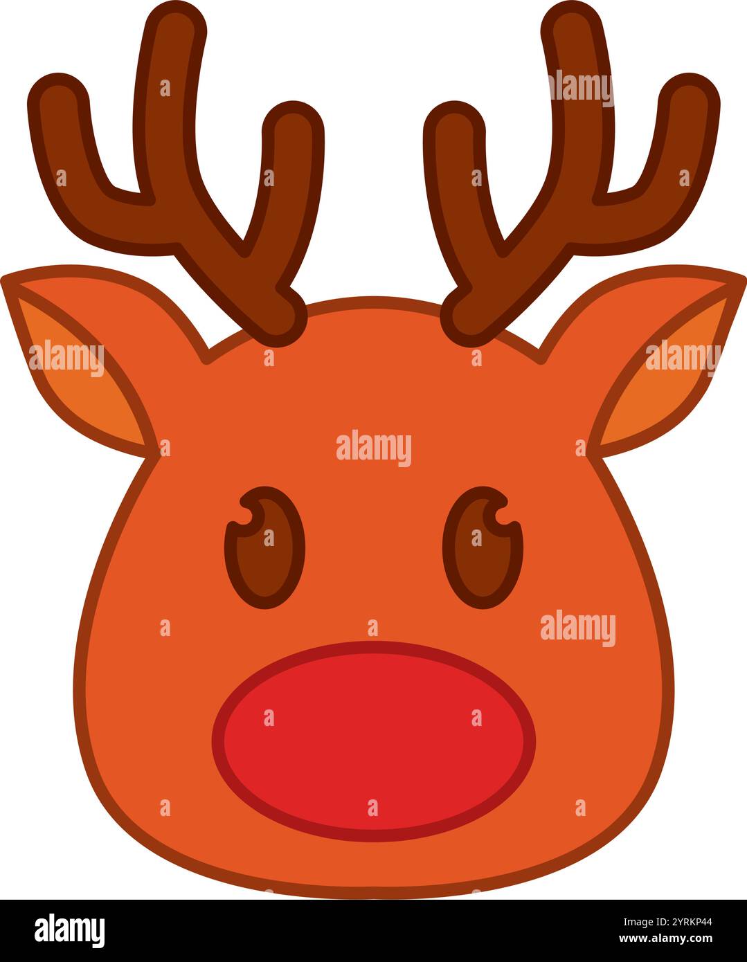 Reindeer face with antlers and red nose Vector Stock Vector Image & Art ...