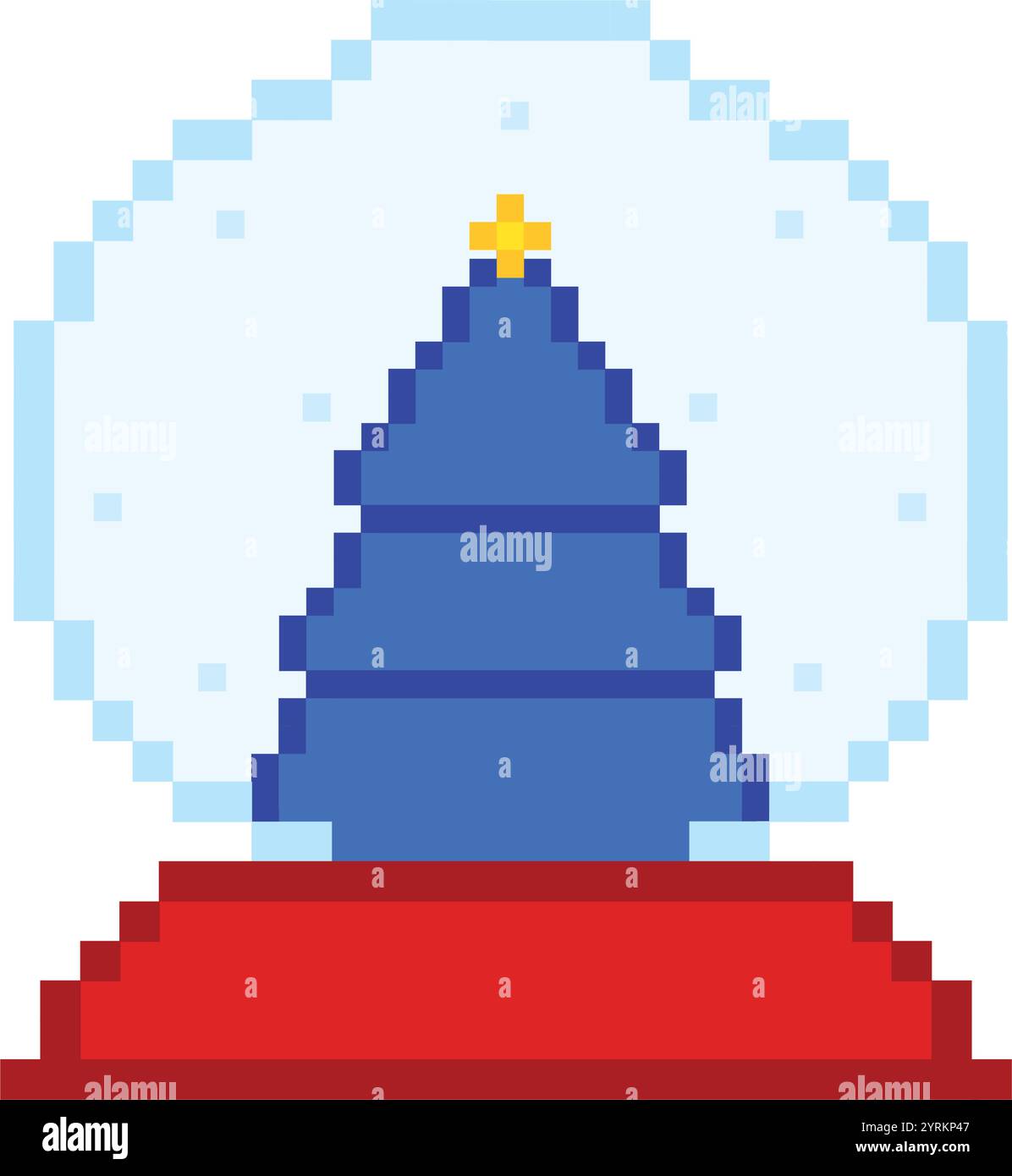 Pixel art Christmas snow globe with tree Vector Stock Vector Image ...