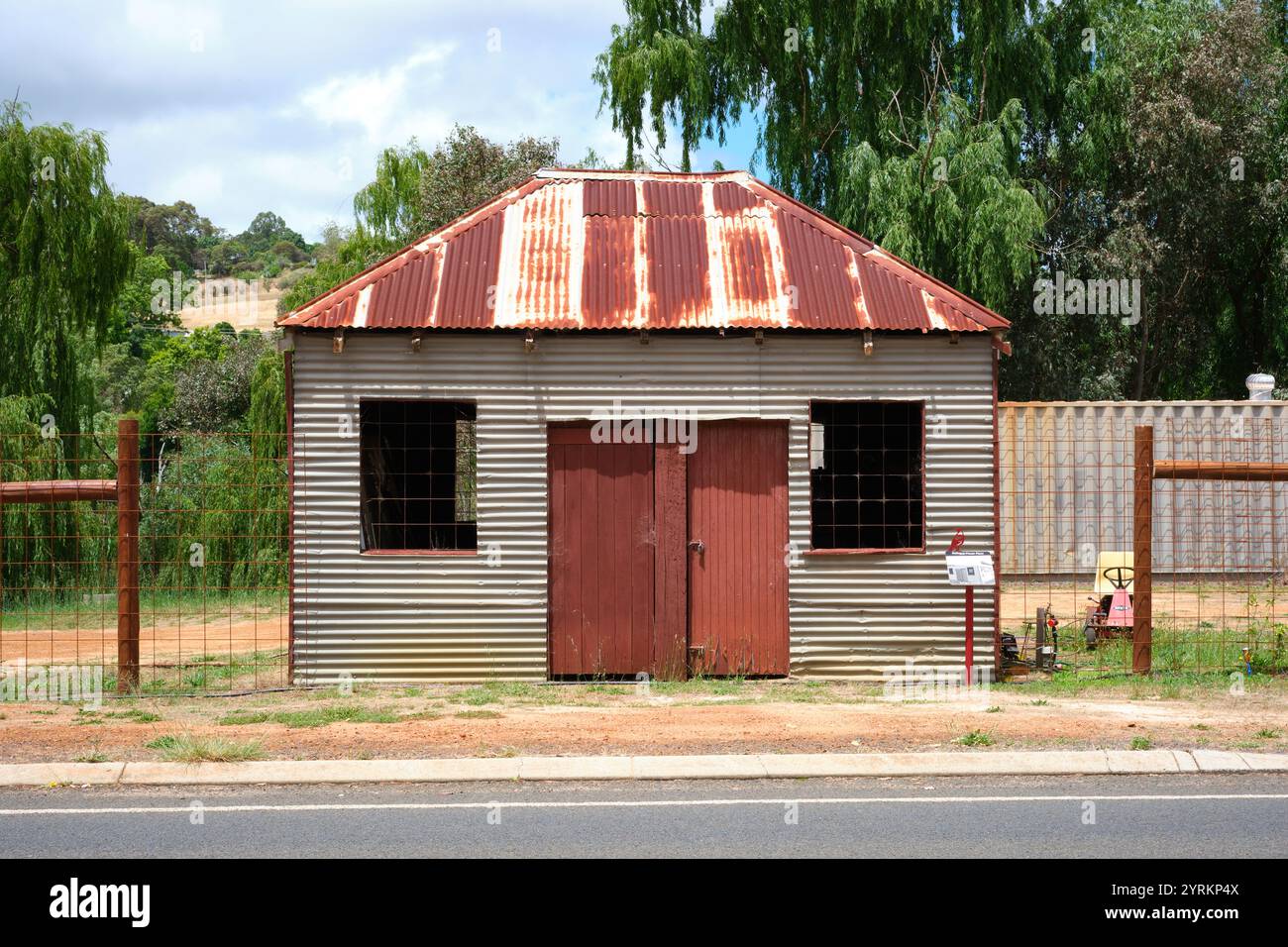 The historical Balingup Power Plant building made of corrugated metal ...