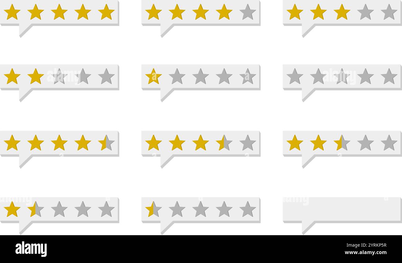 Five stars rating and review icon with chat box, customer product rating review. vector ...