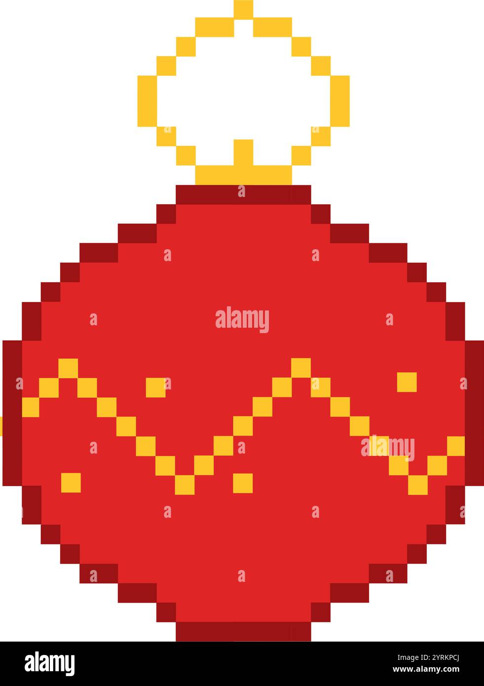 Pixel art red Christmas ornament with pattern Vector Stock Vector Image ...