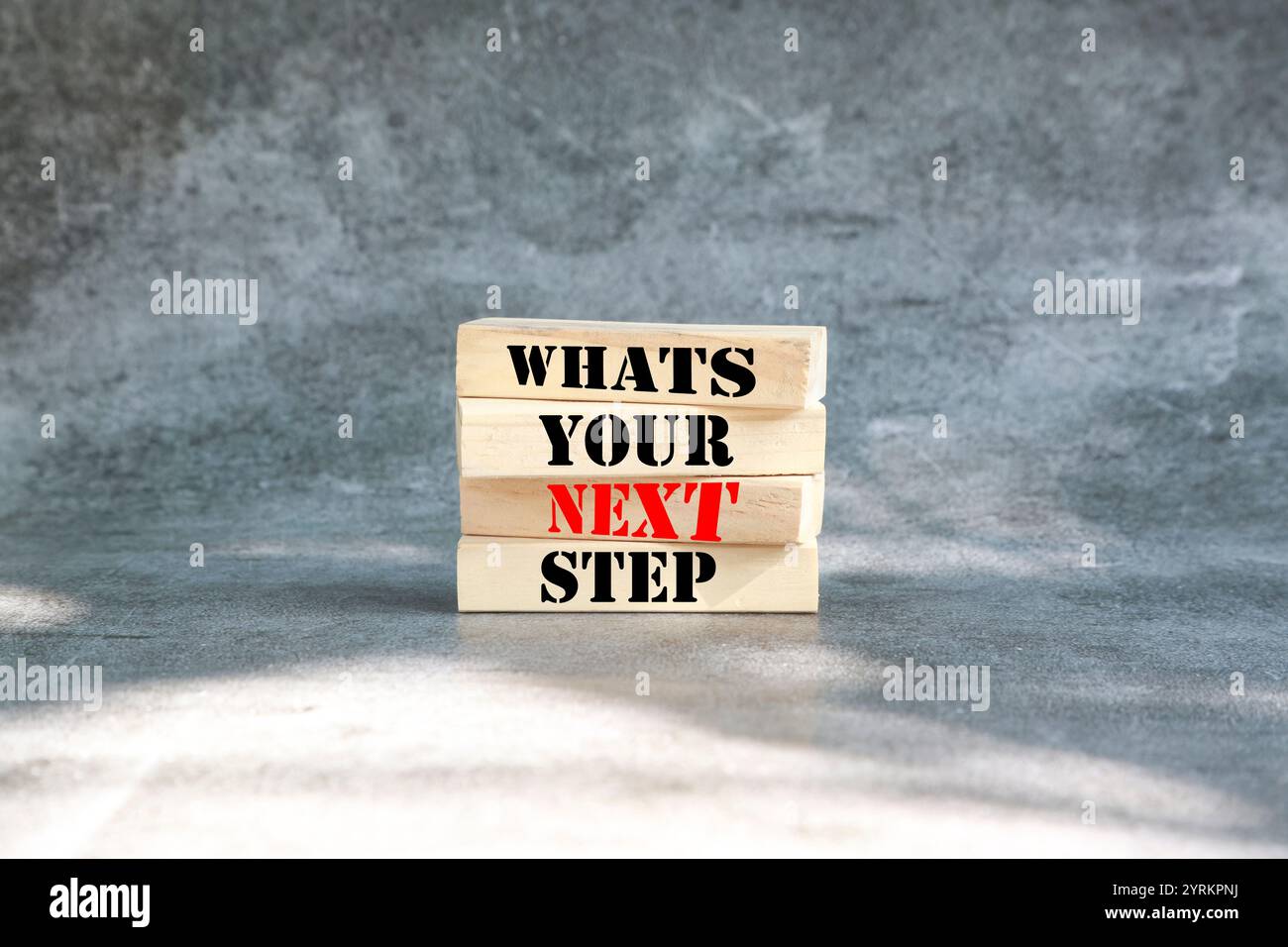 What is your next step symbol. Wooden blocks with words Whats your next ...
