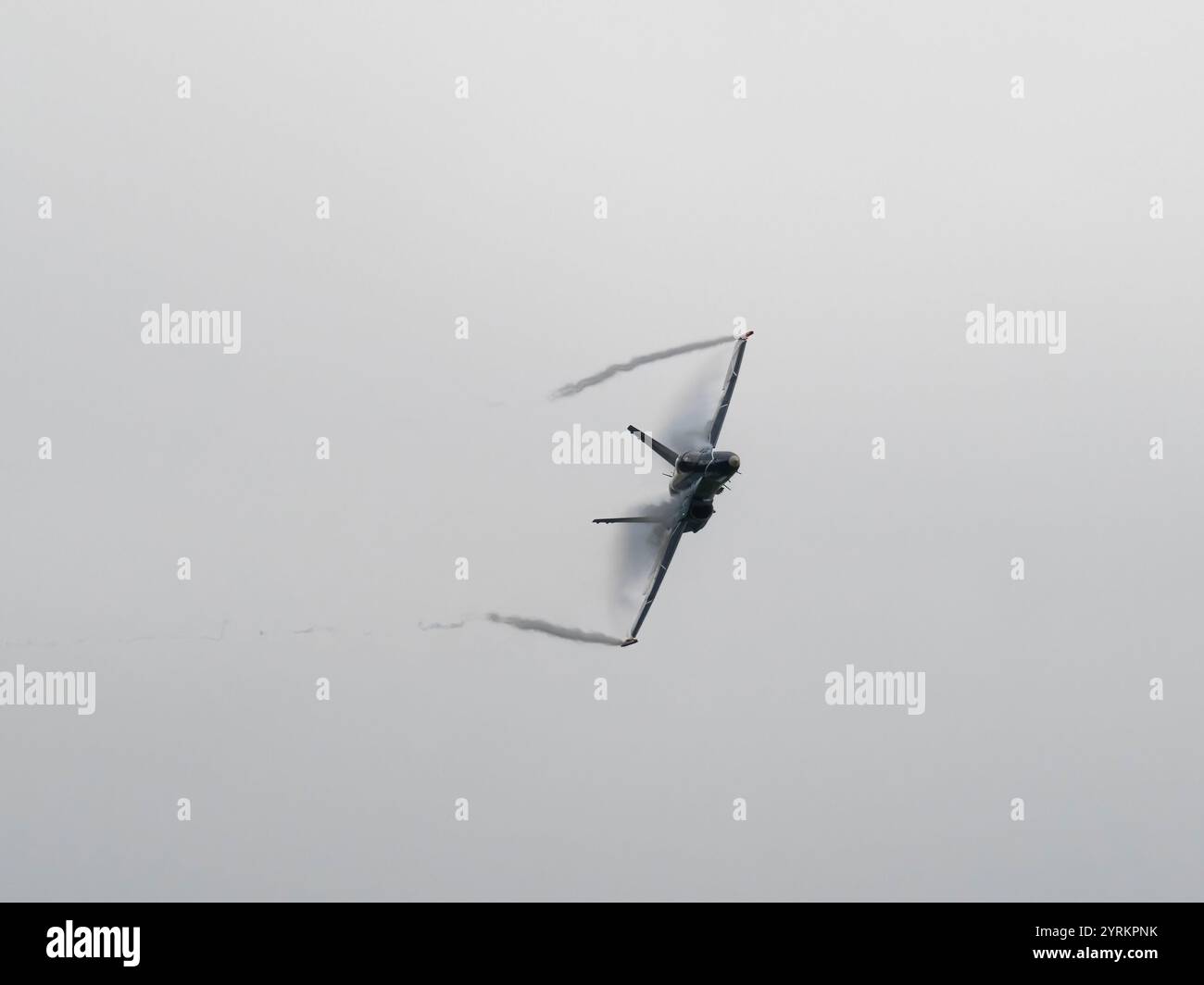 Wingtip vortices on a Royal Canadian Air Force CF-188A Hornet in flight ...