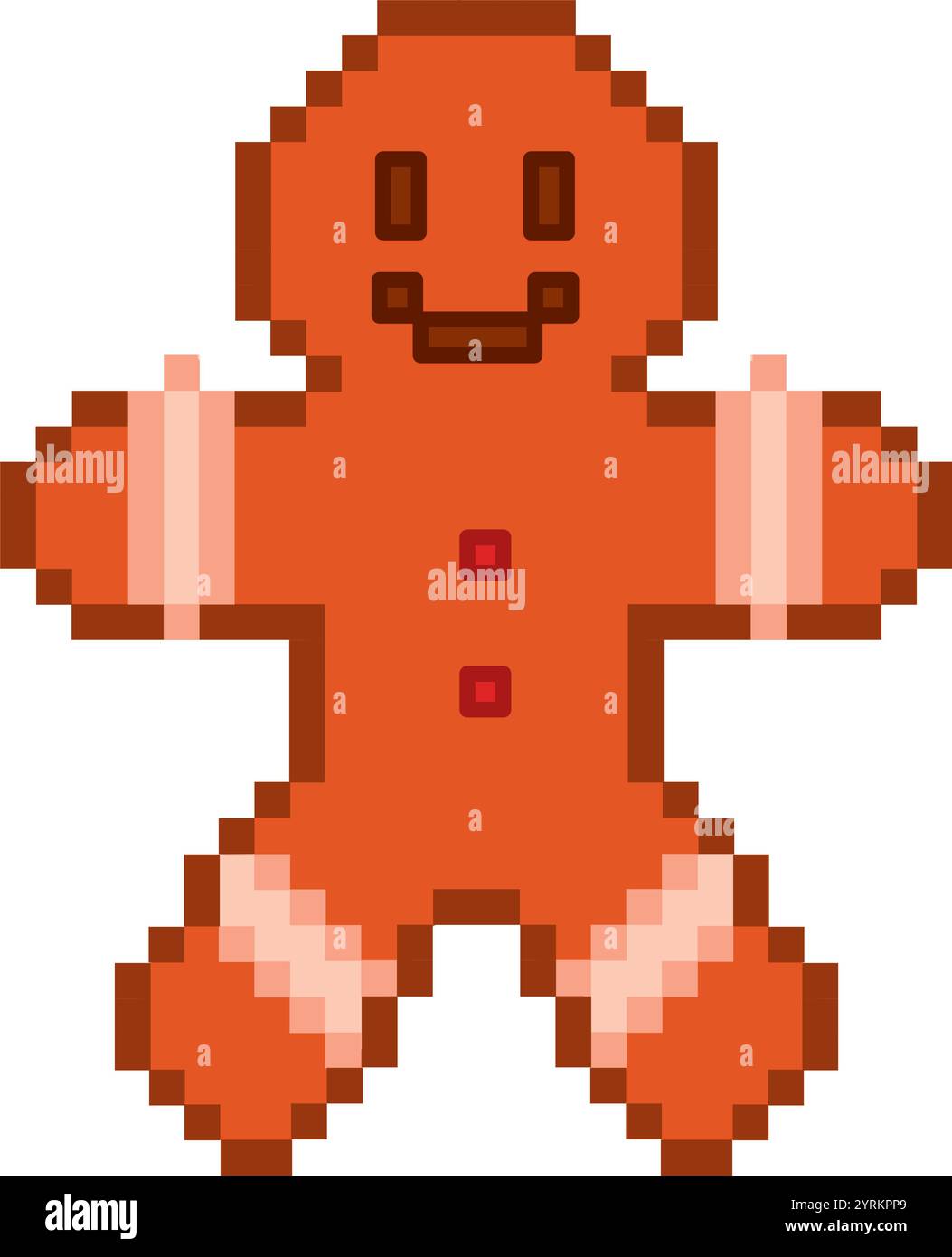 Pixel art gingerbread man with red buttons Vector Stock Vector Image ...
