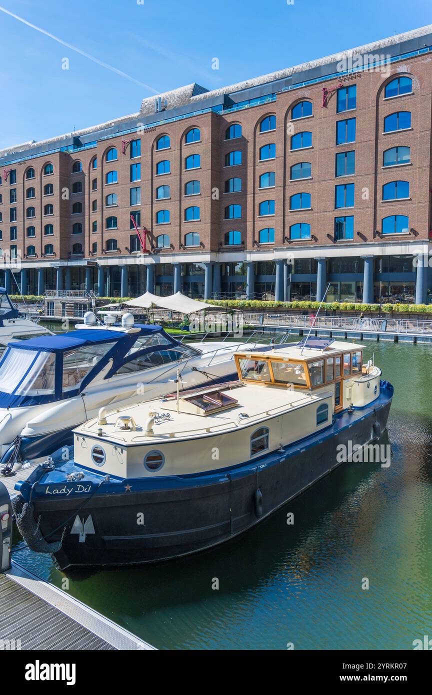 St Katharine Docks Marina on the north side of the River Thames London ...