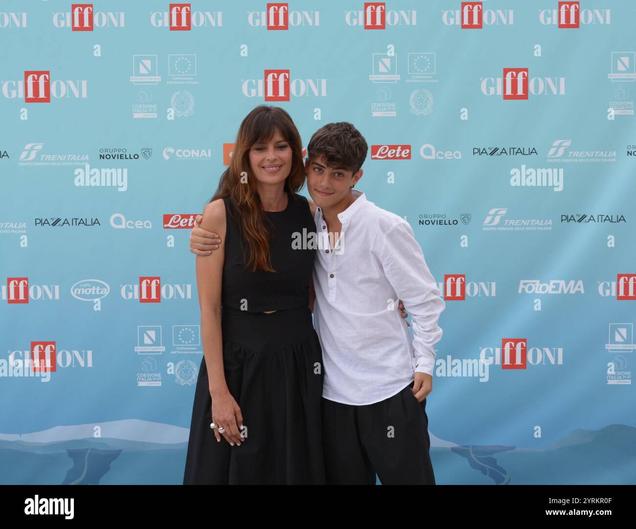 GIFFONI VALLE PIANA,ITALY - July 22,2024 : Claudia Pandolfi and Samuele ...