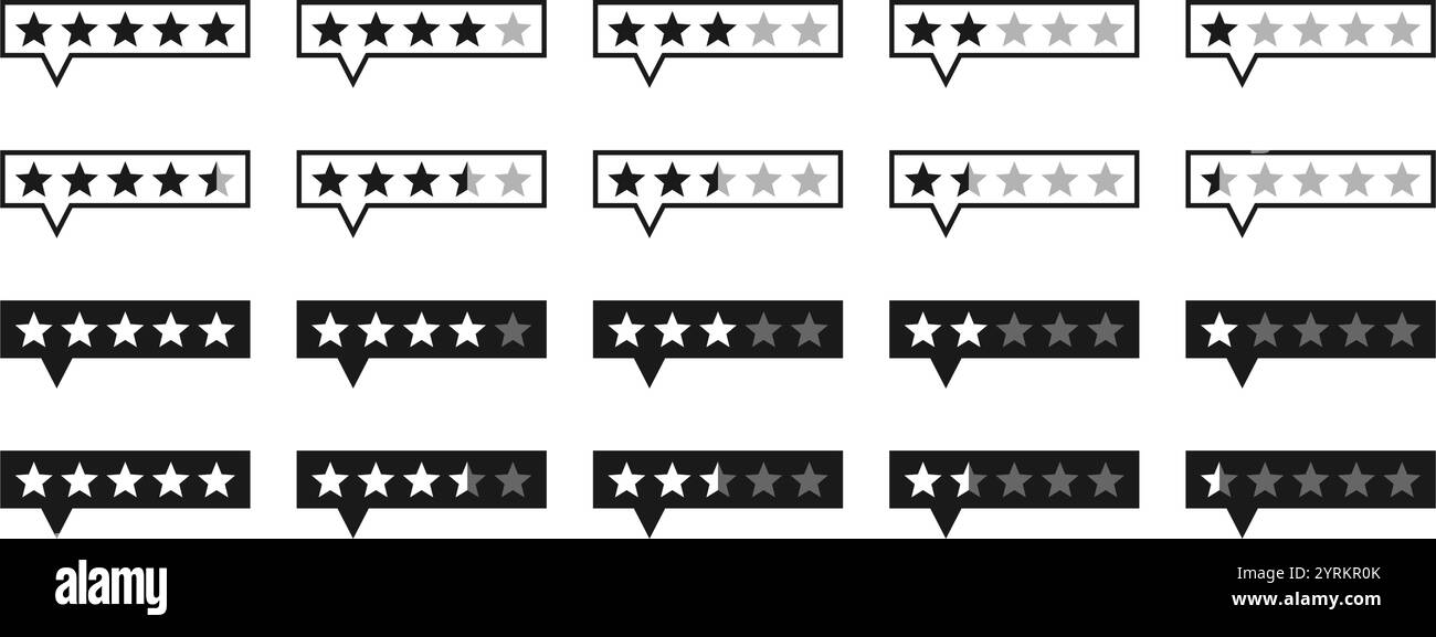 Five stars rating and review icon, customer product rating review. vector illustration isolated ...