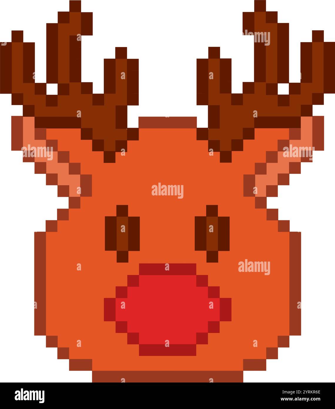 Pixel art reindeer face with red nose Vector Stock Vector Image & Art ...