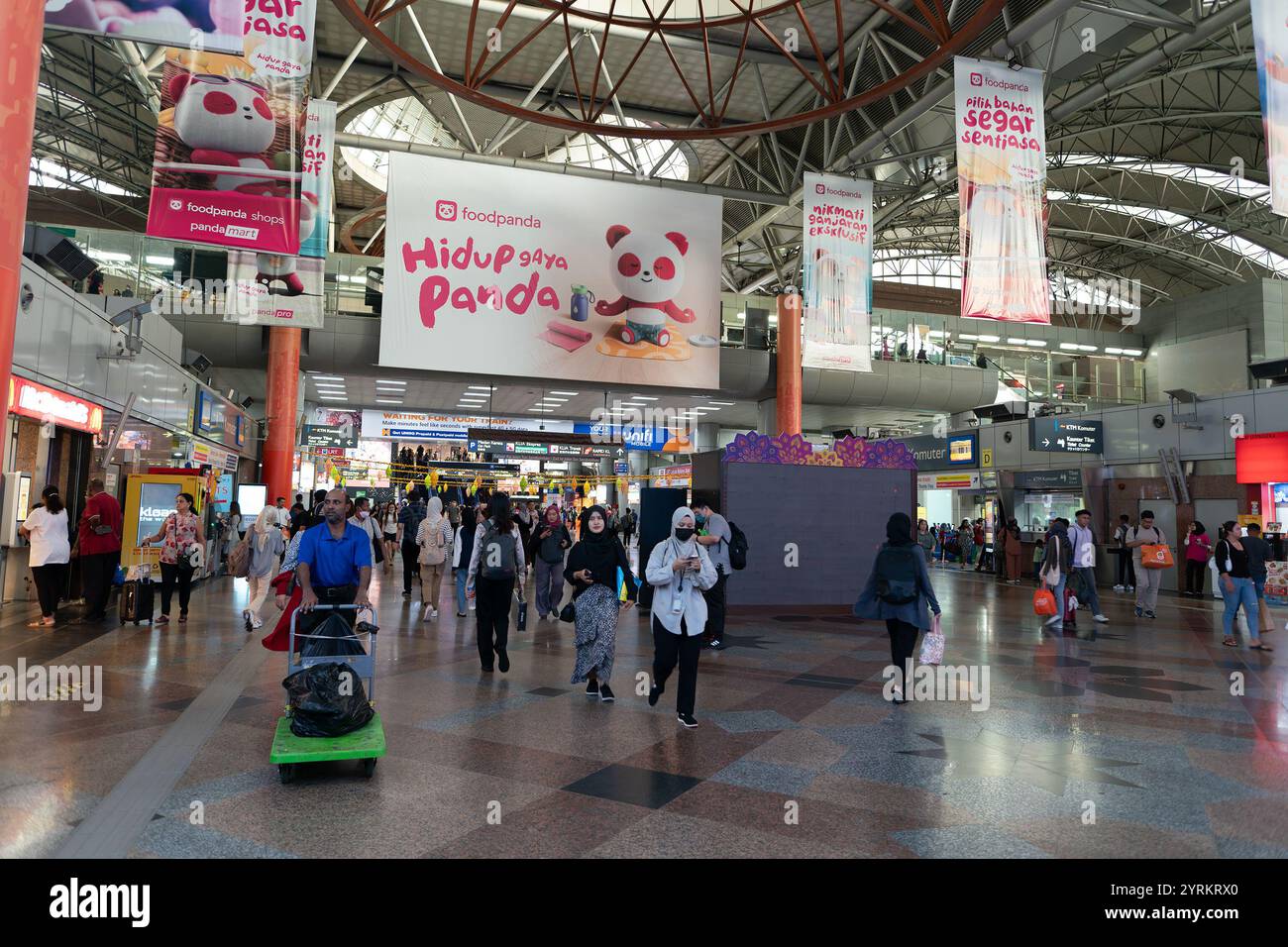 KUALA LUMPUR, MALAYSIA - NOVEMBER 14, 2023: interior shot of KL Sentral ...