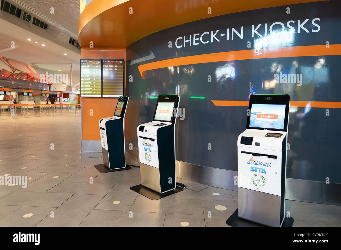KUALA LUMPUR, MALAYSIA - NOVEMBER 14, 2023: self check-in kiosks at ...