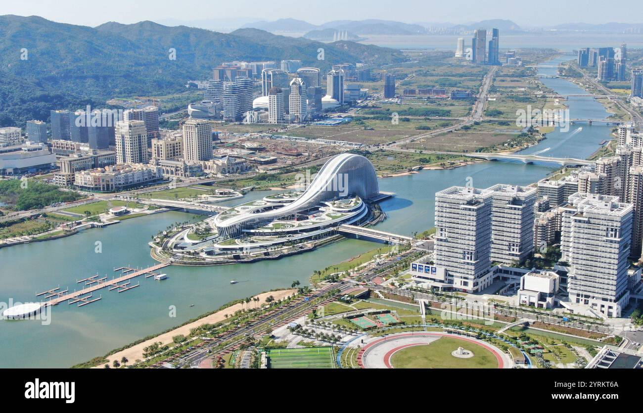 (241204) -- ZHUHAI, Dec. 4, 2024 (Xinhua) -- An aerial drone photo ...