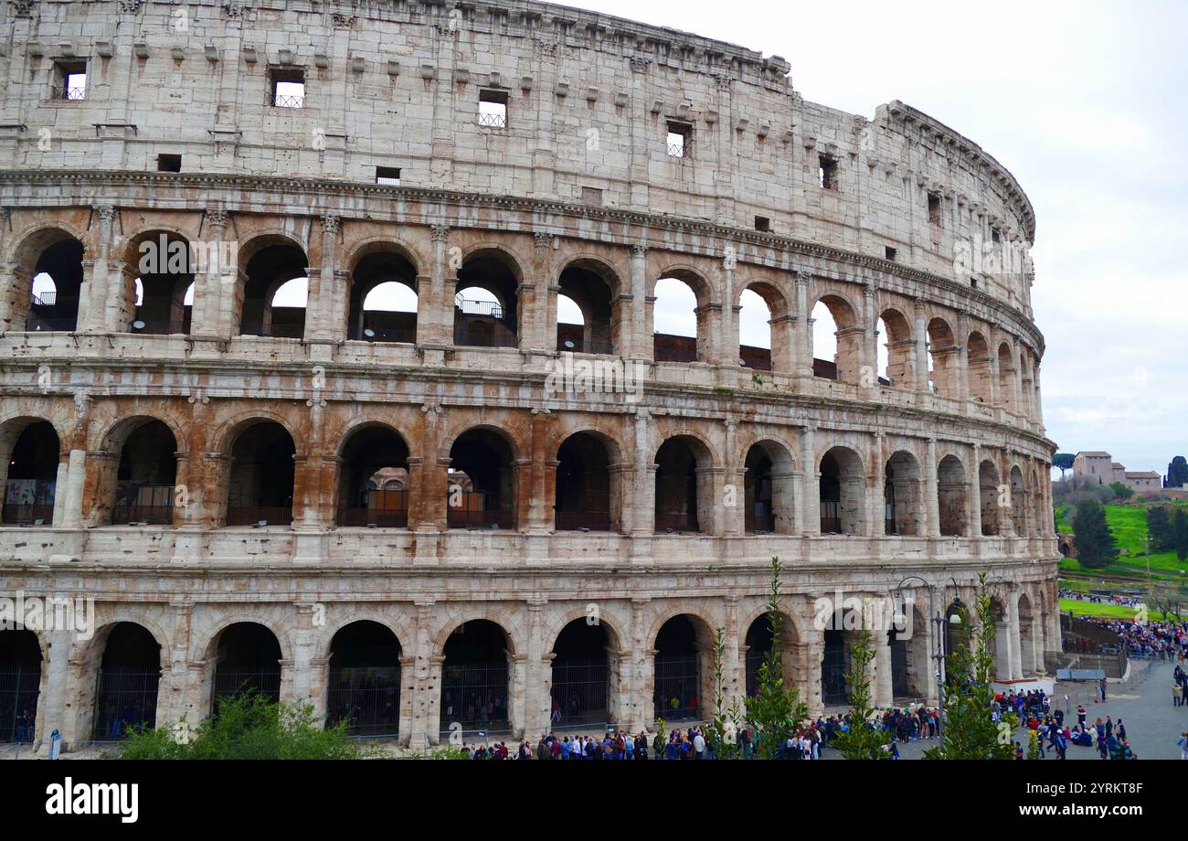 The Colosseum or Coliseum, amphitheatre in the centre of the city of ...