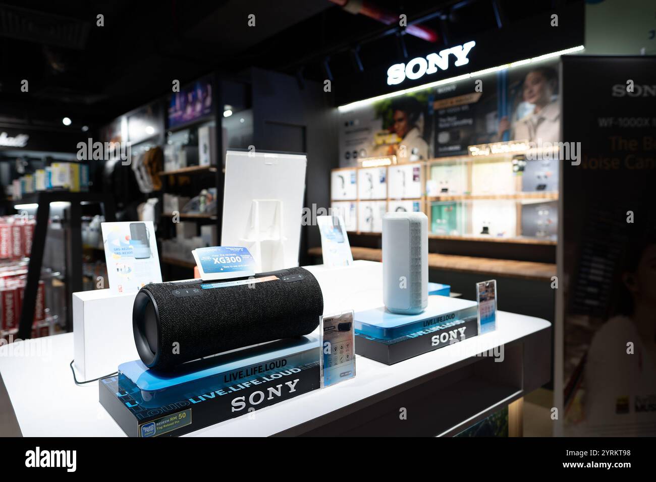KUALA LUMPUR, MALAYSIA - NOVEMBER 14, 2023: electronics on display at ...