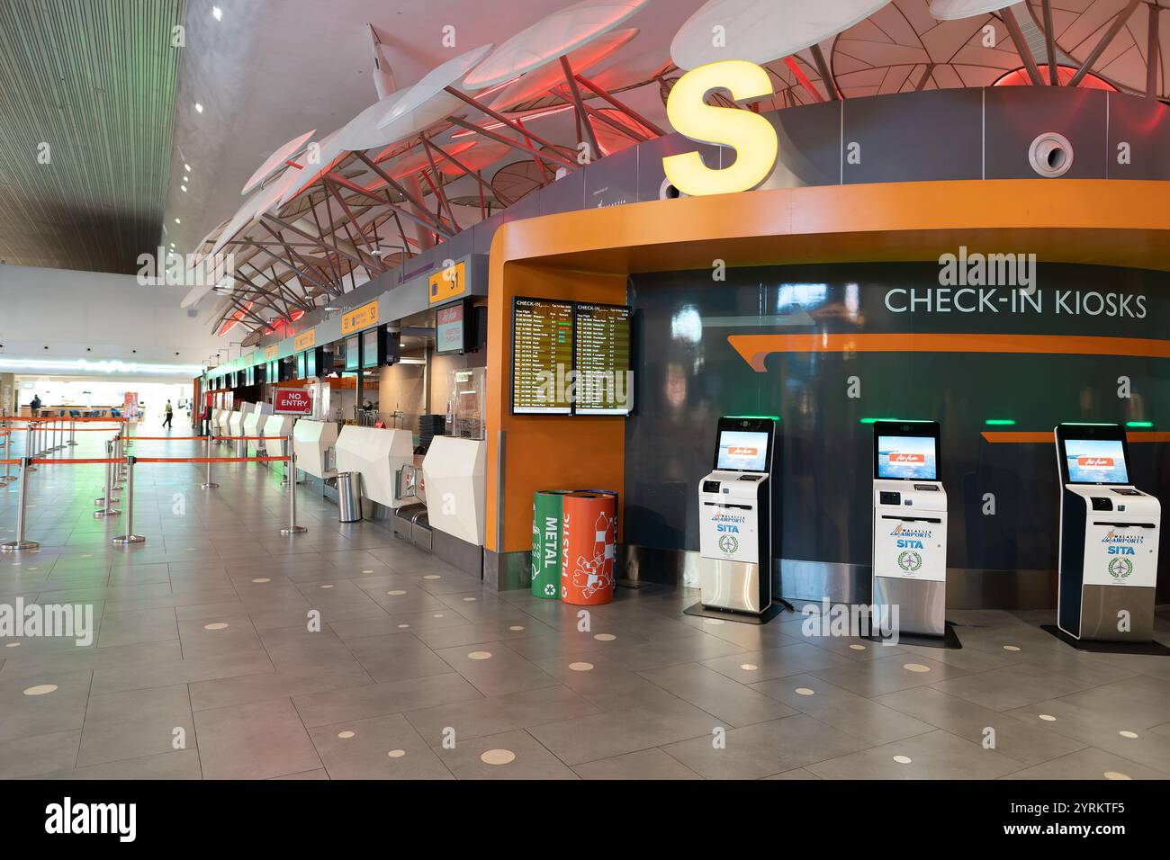 KUALA LUMPUR, MALAYSIA - NOVEMBER 14, 2023: self check-in kiosks at ...