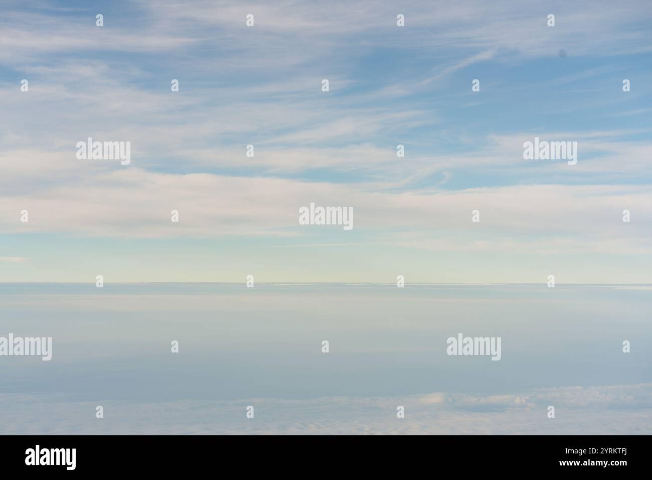 Aerial view from inside a modern jet airplane, showing the outside ...